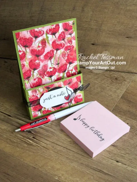 Vertical Sticky Note Pad & Pen Holder - Stamp Your Art Out!