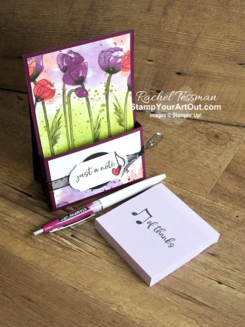 Vertical Sticky Note Pad & Pen Holder - Stamp Your Art Out!