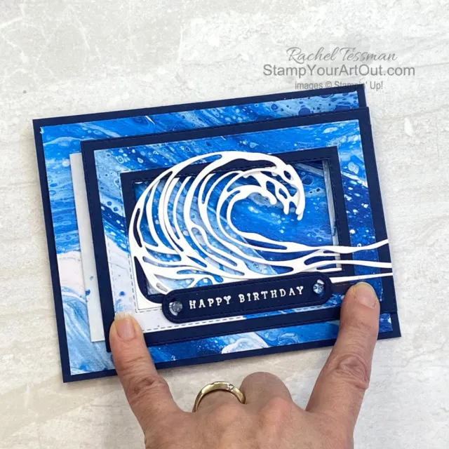 Waves of the Ocean Pillar Pop-Up Window Card - Stamp Your Art Out!