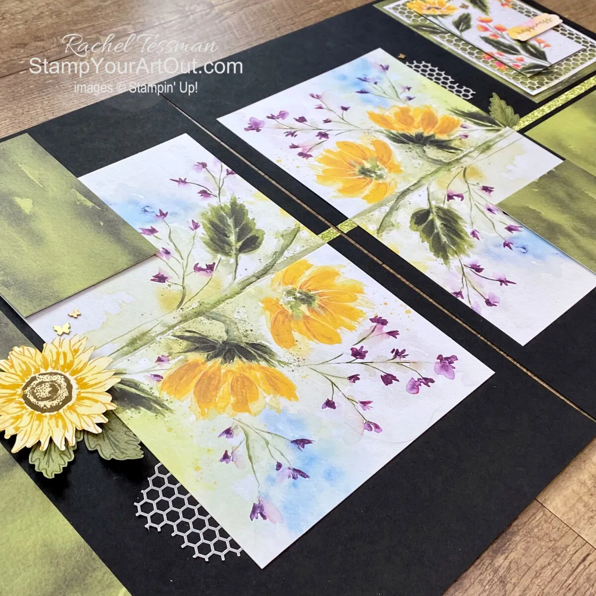 Sweet Sunflowers Scrapbook Page Layout - Stamp Your Art Out!