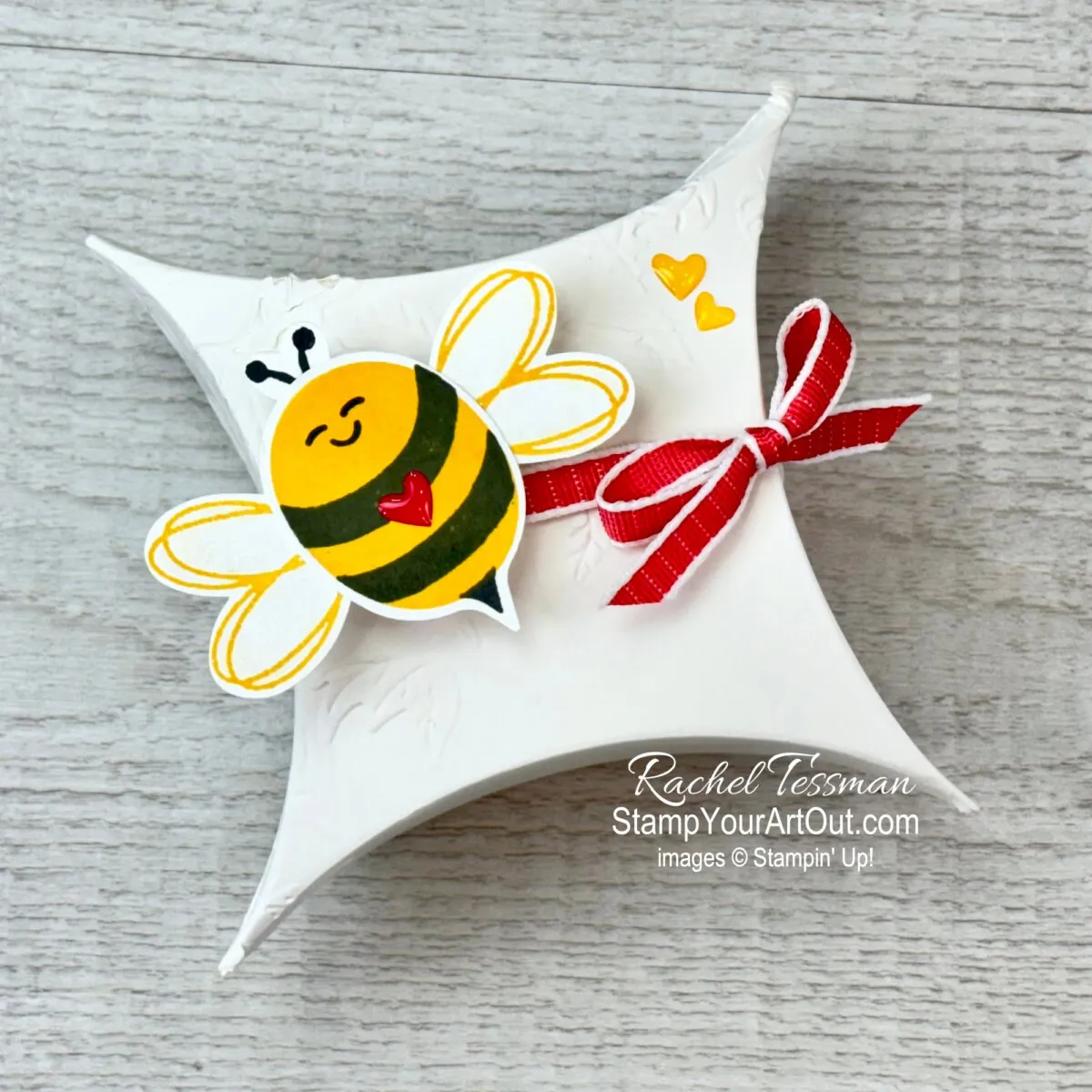 Bee Mine Pillow Box With Happy Moving Bee - Stamp Your Art Out!