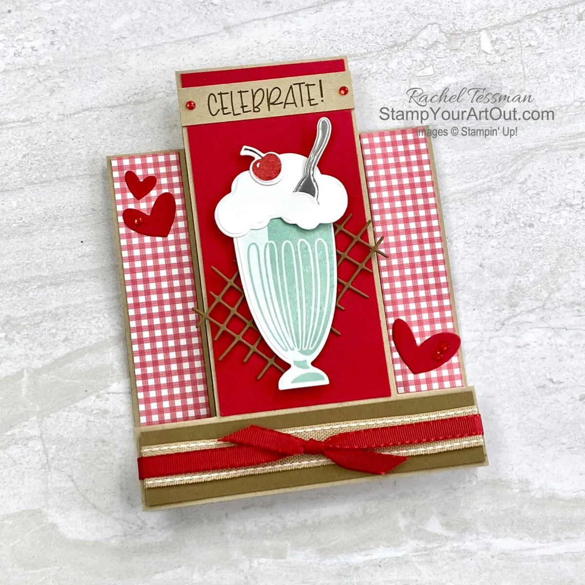 One More Share A Milkshake Center Step Card - Stamp Your Art Out!