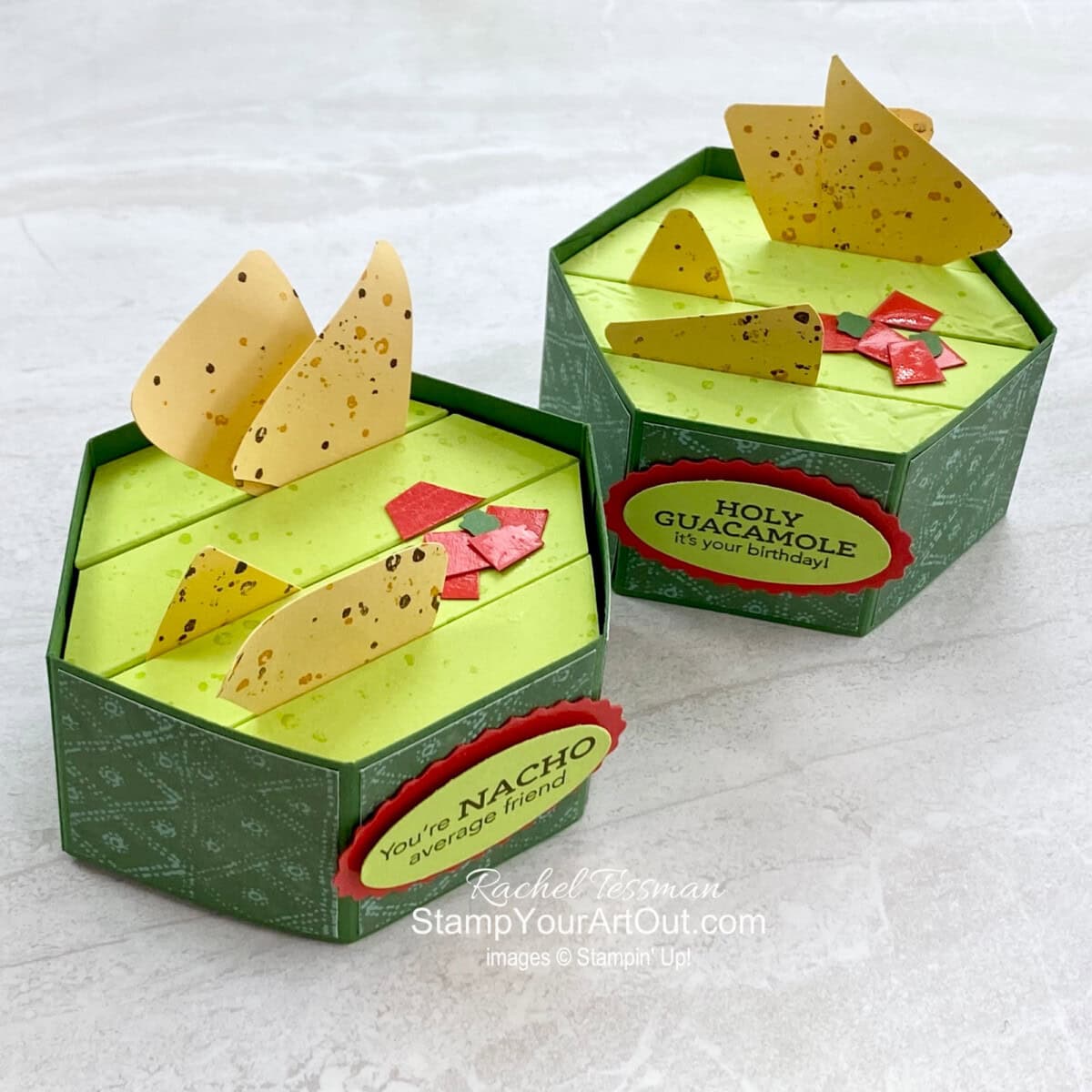 Guacamole Hexagon Pop-Up Card - Stamp Your Art Out!